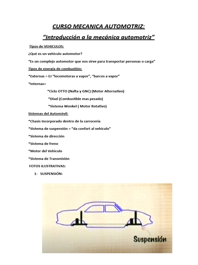 Introducción a la Mecánica Automotriz | PDF | Pistón | Motor de ...
