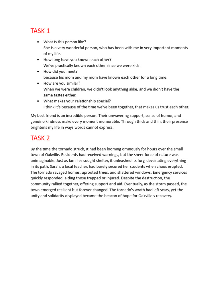 B1 Task 1 To 4 | PDF