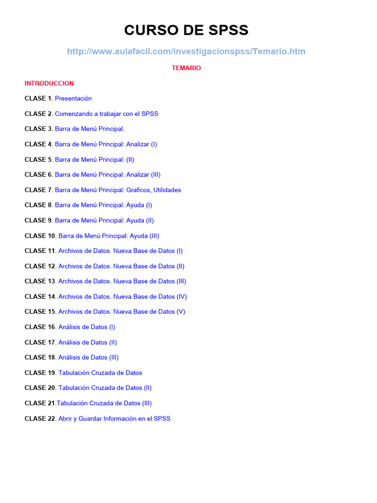 Cursocompleto de Spss Aulaclic | PDF