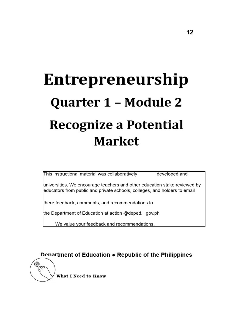 GROUP 1 Recognize A Potential Market - v2 | PDF | Entrepreneurship ...
