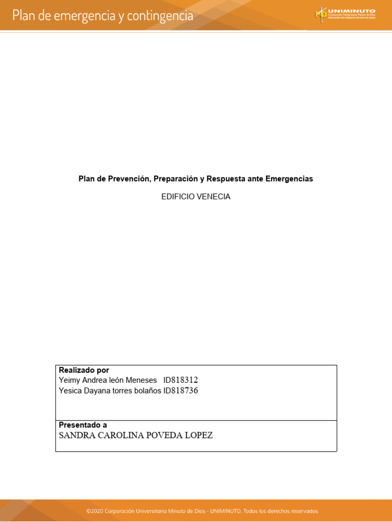 Plan de Emergencia. | PDF | Primeros auxilios | Emergencia