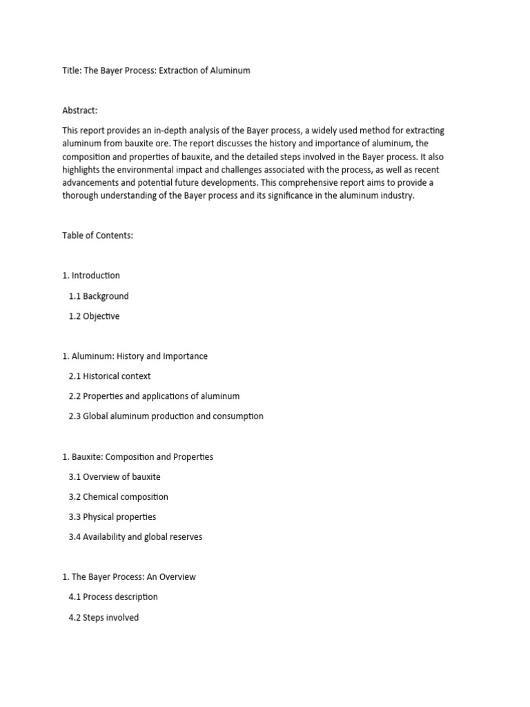 Bayer Process | PDF | Aluminium | Economy And The Environment