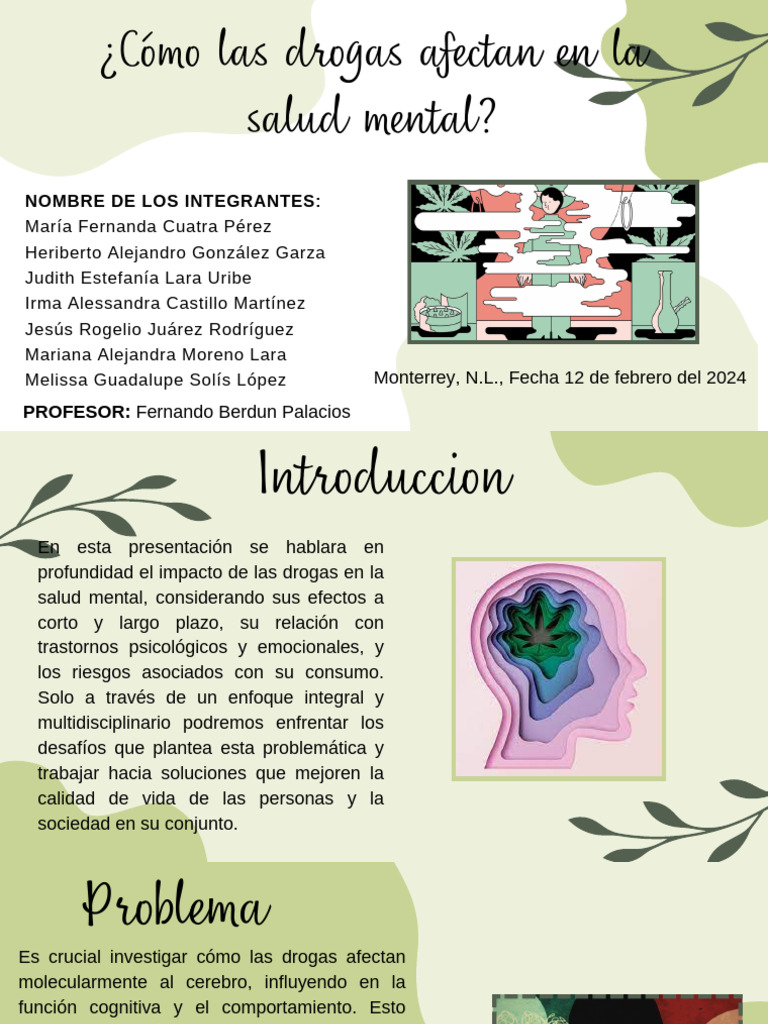 ¿Cómo Las Drogas Afectan en La Salud Mental | Descargar gratis PDF | La dependencia de ...