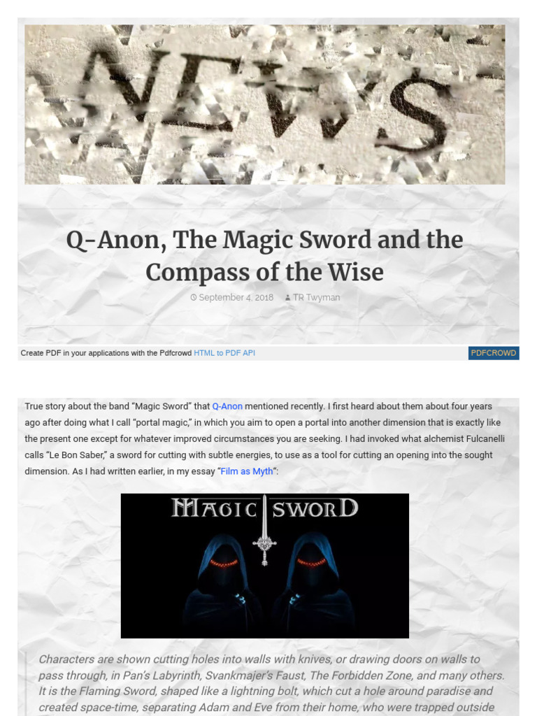 Q-Anon, The Magic Sword and The Compass of The Wise - Tracy - Unknown ...