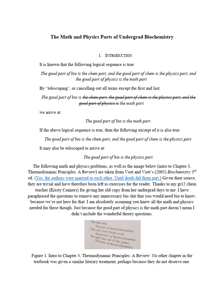 Math & Physics in Biochemistry | PDF | Heat | Thermodynamics