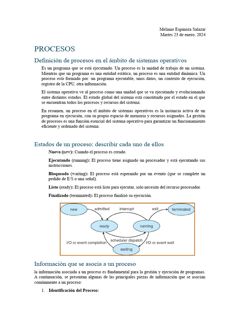 Proceso s | PDF | Hilo (Computación) | Proceso (Computación)