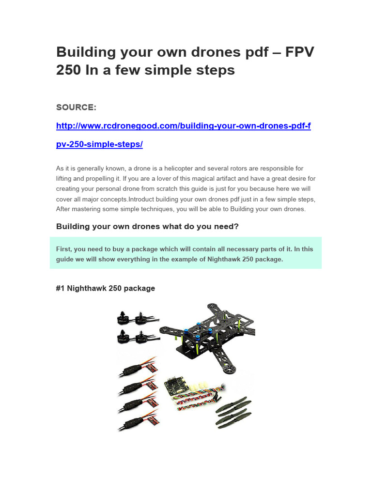Building Your Own Drones | PDF | Unmanned Aerial Vehicle | Propeller