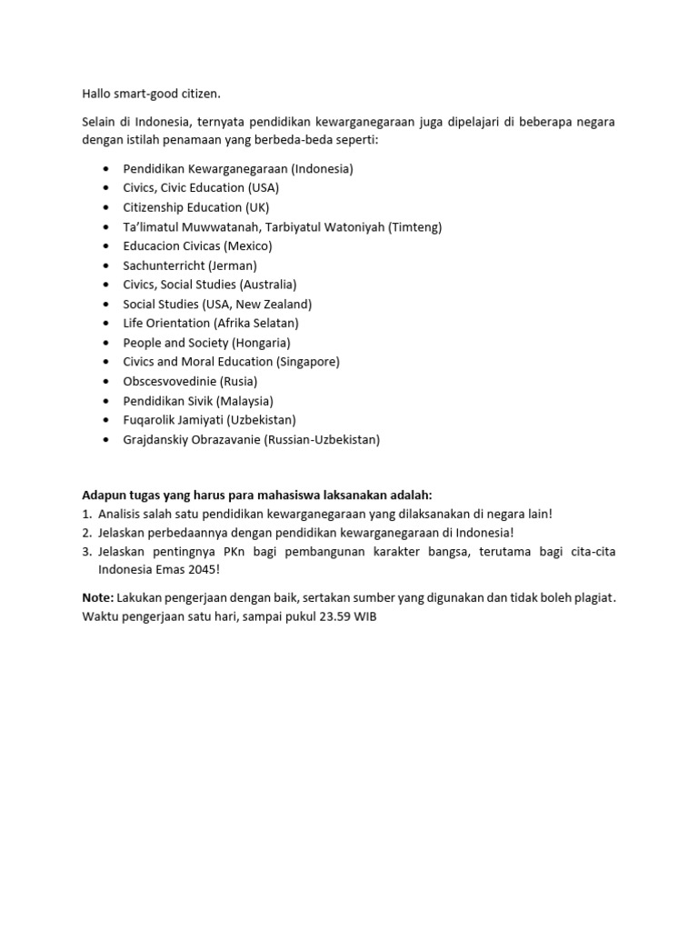 Tugas Hakikat PKN | PDF | Ilmu Sosial