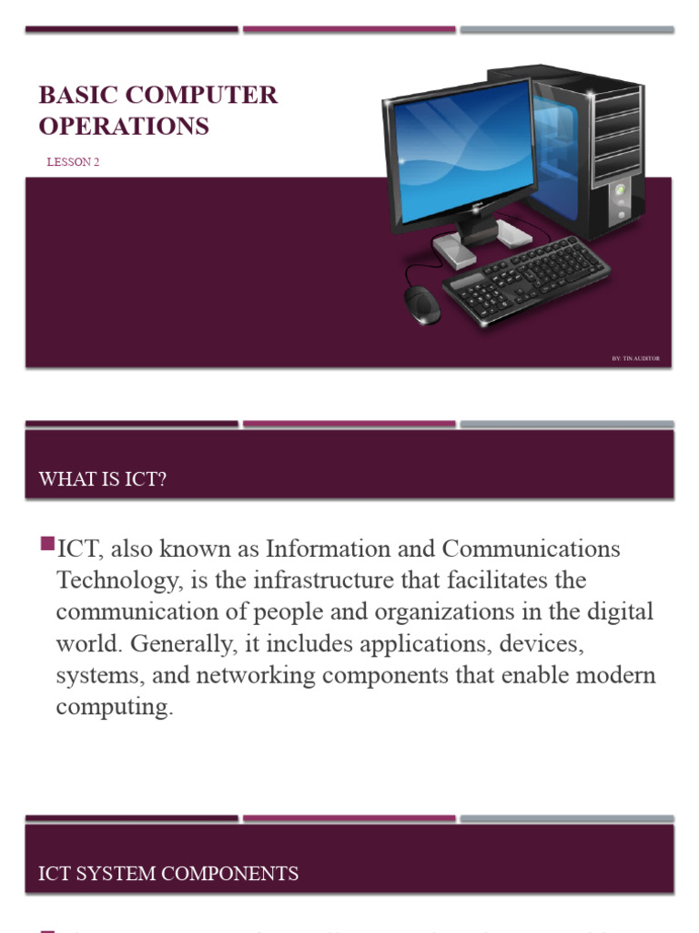 5 Basic Computer Operations Explained | PDF | Computer Hardware | Input ...