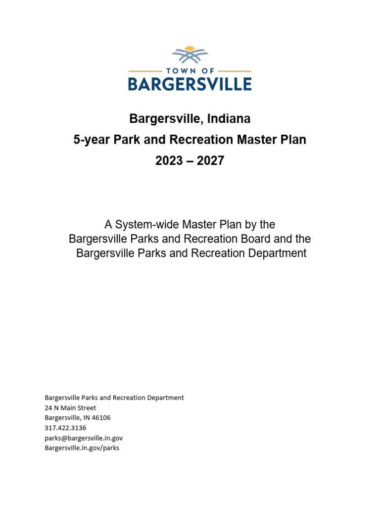Bargersville 2023-2027 Parks Master Plan | PDF | Trail | Poverty Threshold