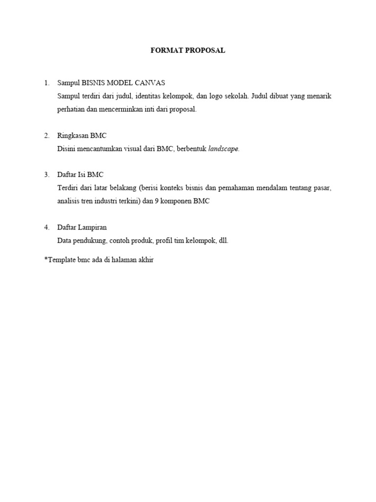 Tugas Format Proposal Bisnis | PDF