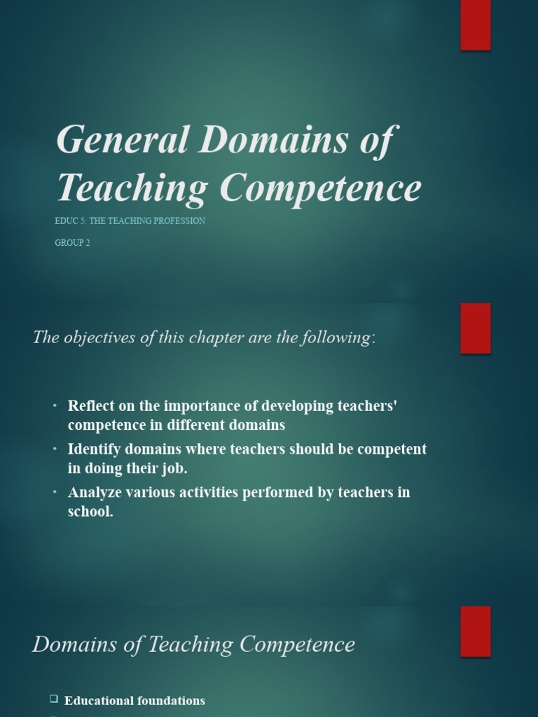 General Domains of Teaching Competence | PDF