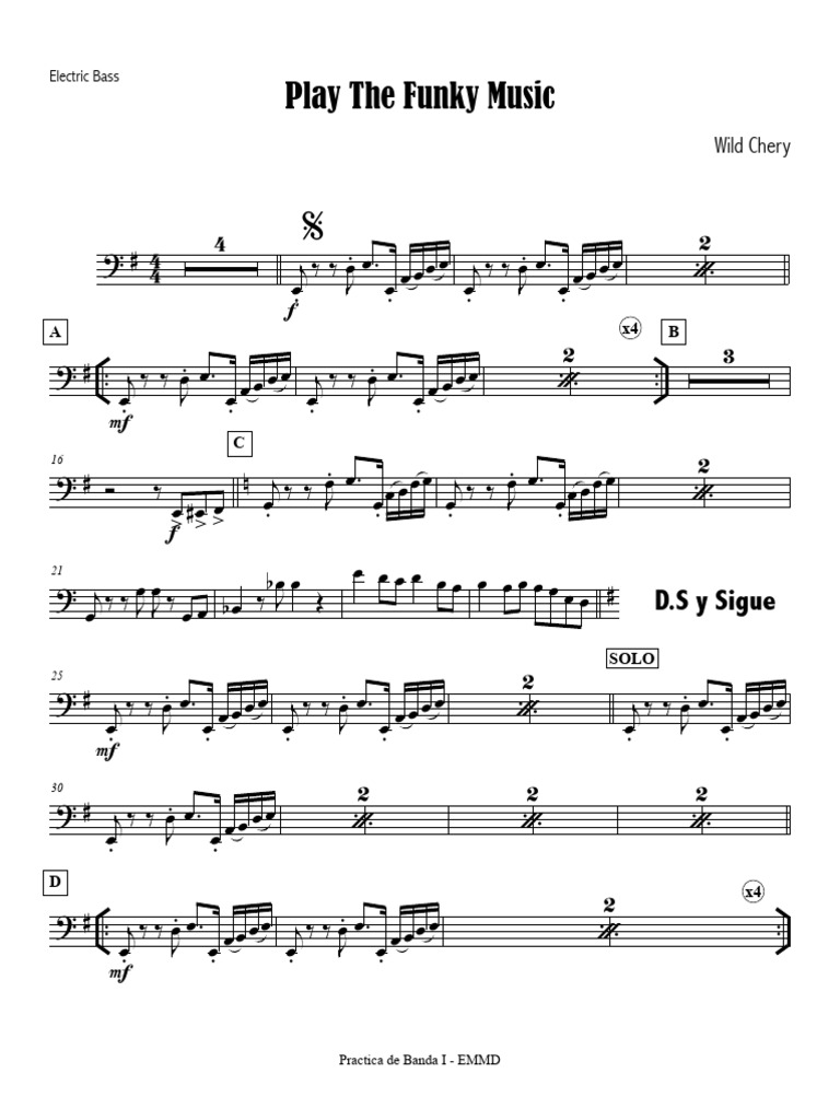 Play The Funky Music - BASS | PDF