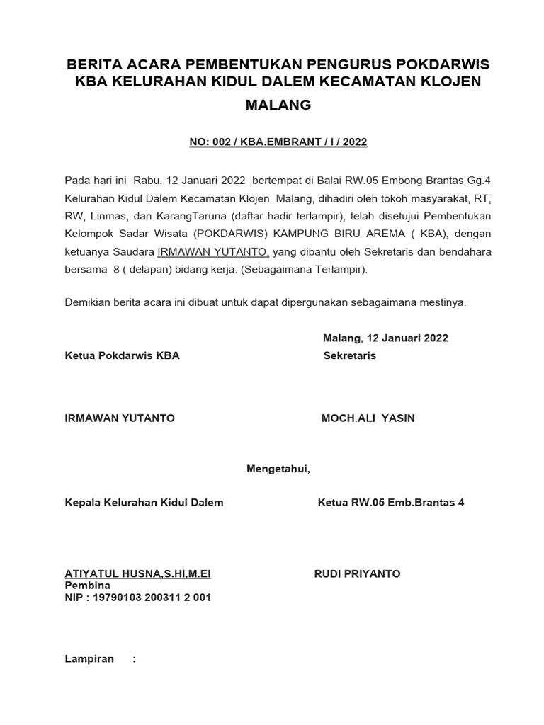 Berita Acara Kba | PDF