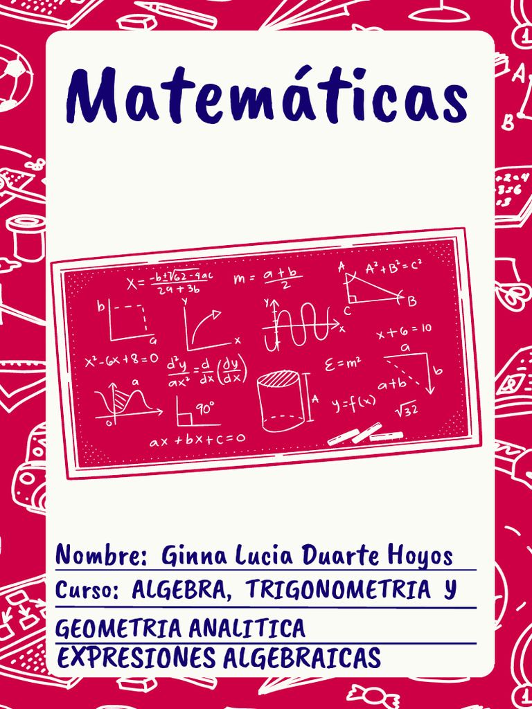 Dibujo A Mano Objetos Escolares Matemáticas Carátula A4 | PDF ...