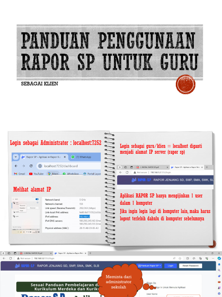 Panduan Penggunaan Rapor SP Untuk Guru | PDF