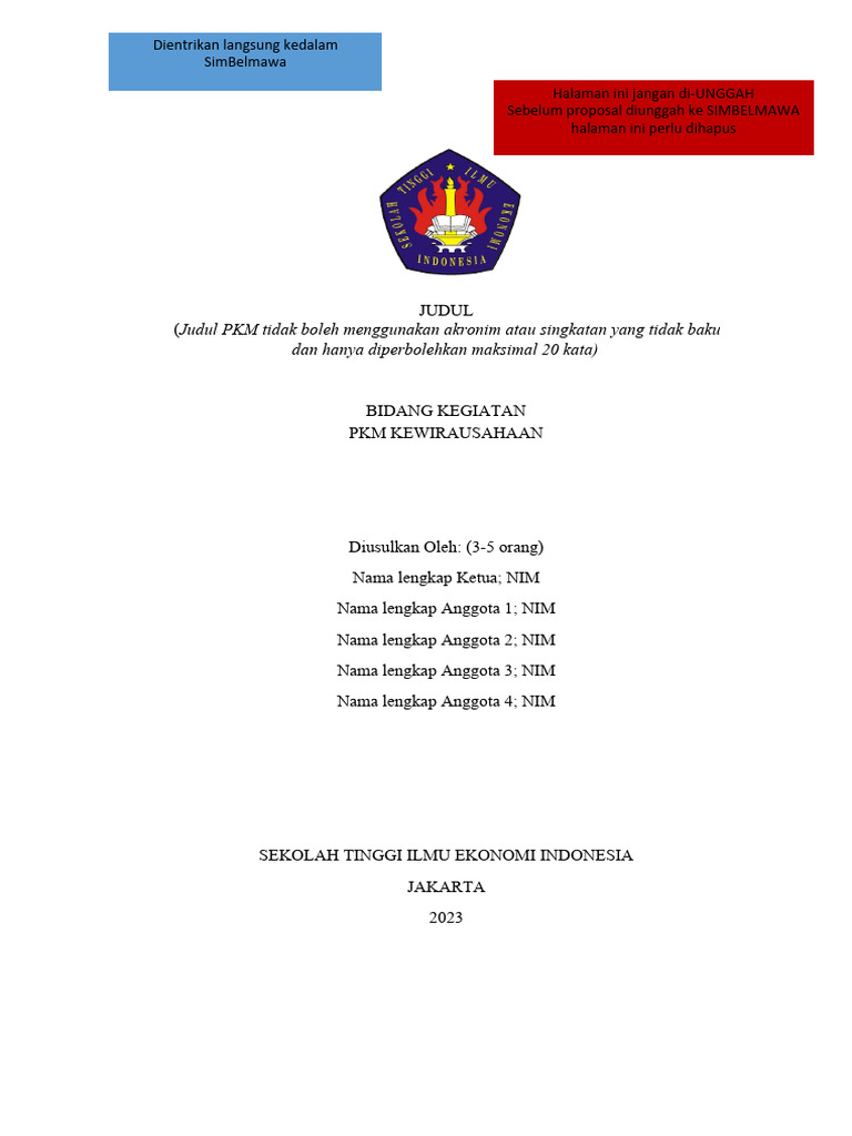 Template Proposal PKM-K | PDF