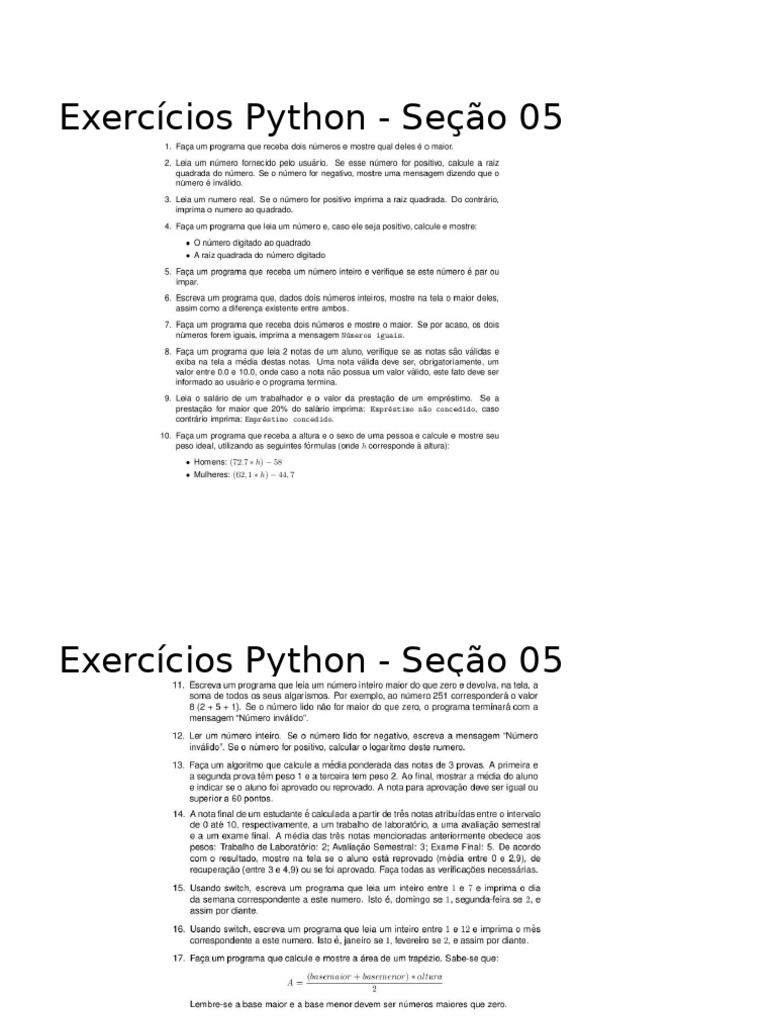 Exercicios Python Secao05 41e - v2 | PDF