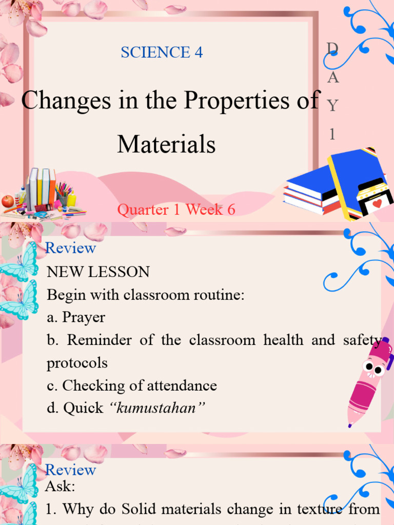 Science 4: Changes in The Properties of Materials | PDF | Mixture ...