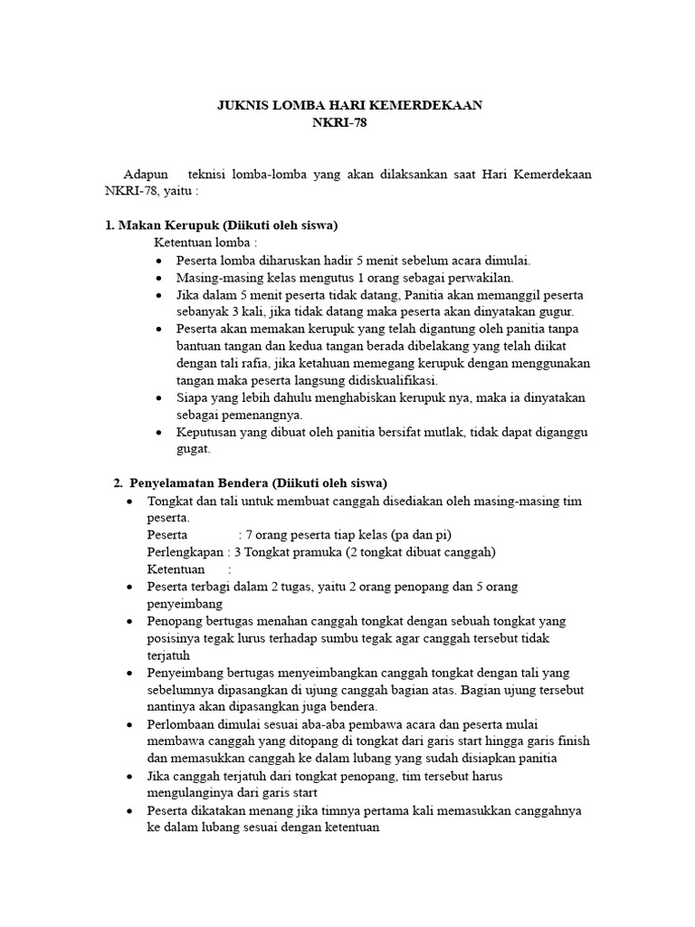 Juknis Lomba Hari Kemerdekaan 1 | PDF