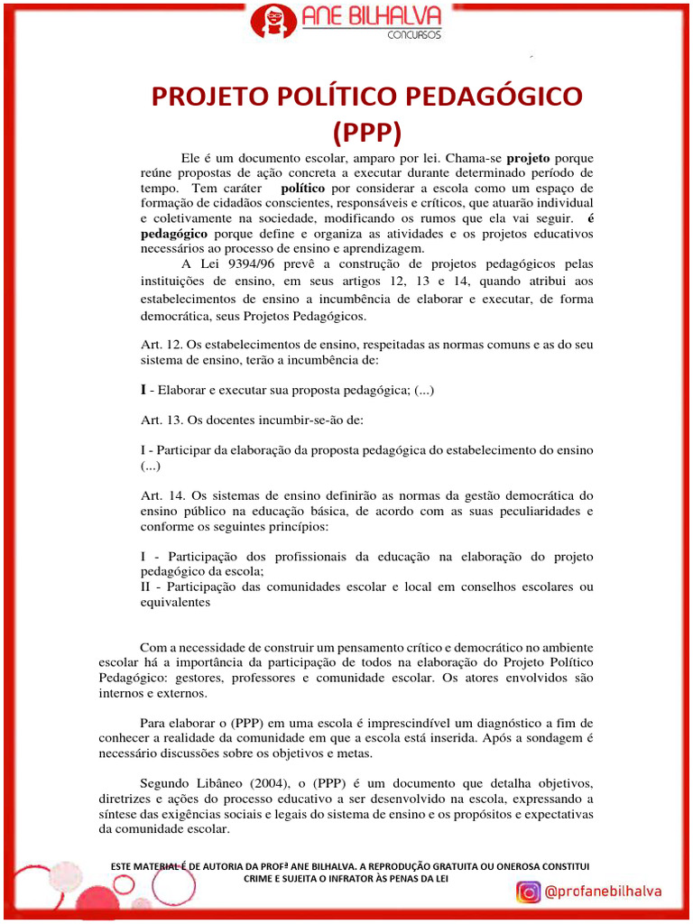 Projeto Politico Pedagógico | PDF | Pedagogia