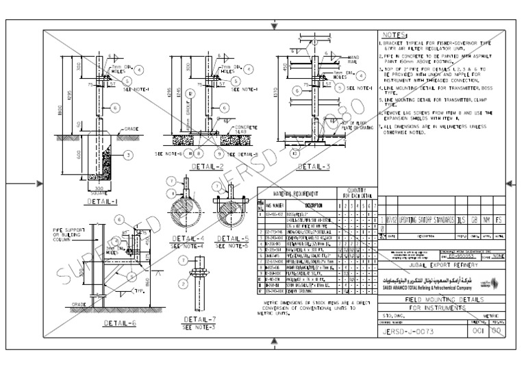 JERSD-J-0073 Field Mounting Details For Instruments | PDF | Building ...