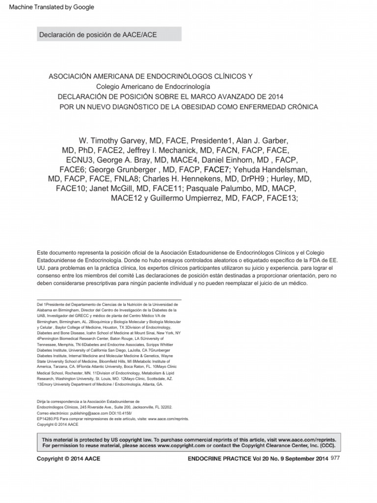 AACE - ACE Position Statement On The 2014 Advanced Framework For A New ...
