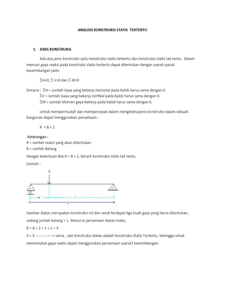 Analisis Konstruksi Statis Tertentu | PDF