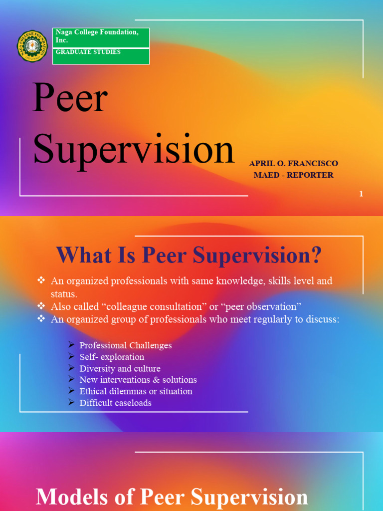 Peer Supervision | PDF