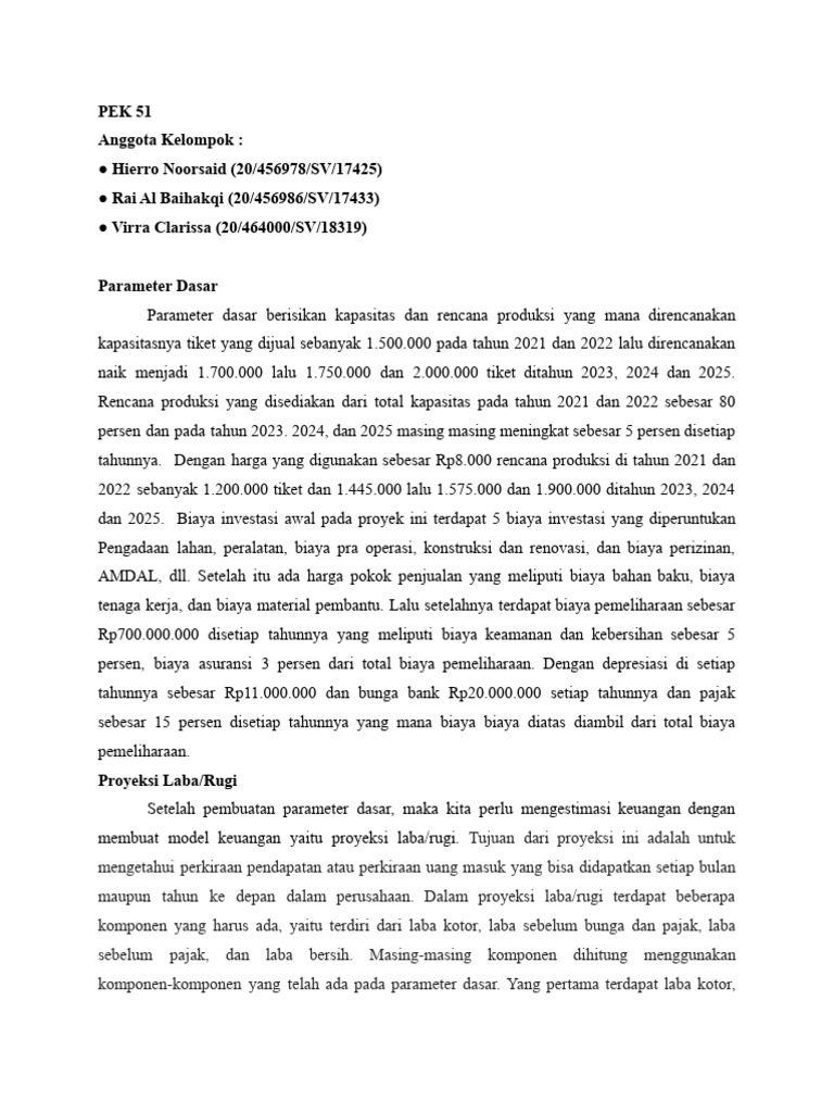 Kelompok 10 - Aspek Keuangan Proyek KRL - PEK 51 | PDF | Bisnis
