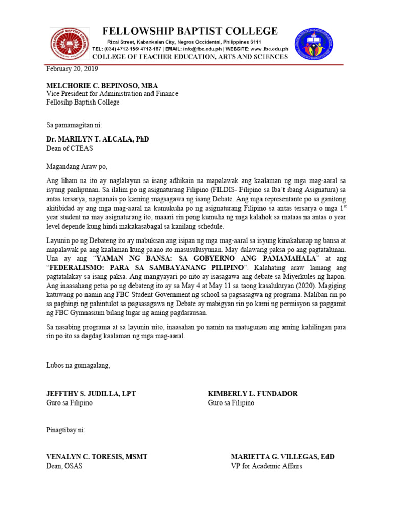 letter for debate | PDF