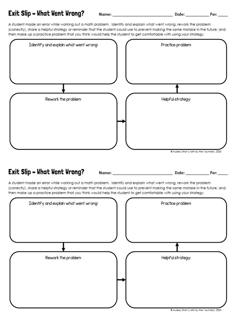 Exit Slip - What Went Wrong | PDF