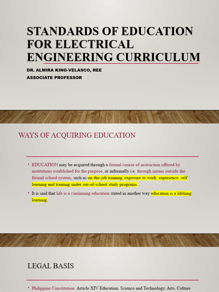 Standards of Education For Ee | PDF | Engineering | Science