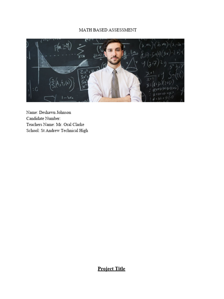 Math Sba Pdf Mathematics Learning