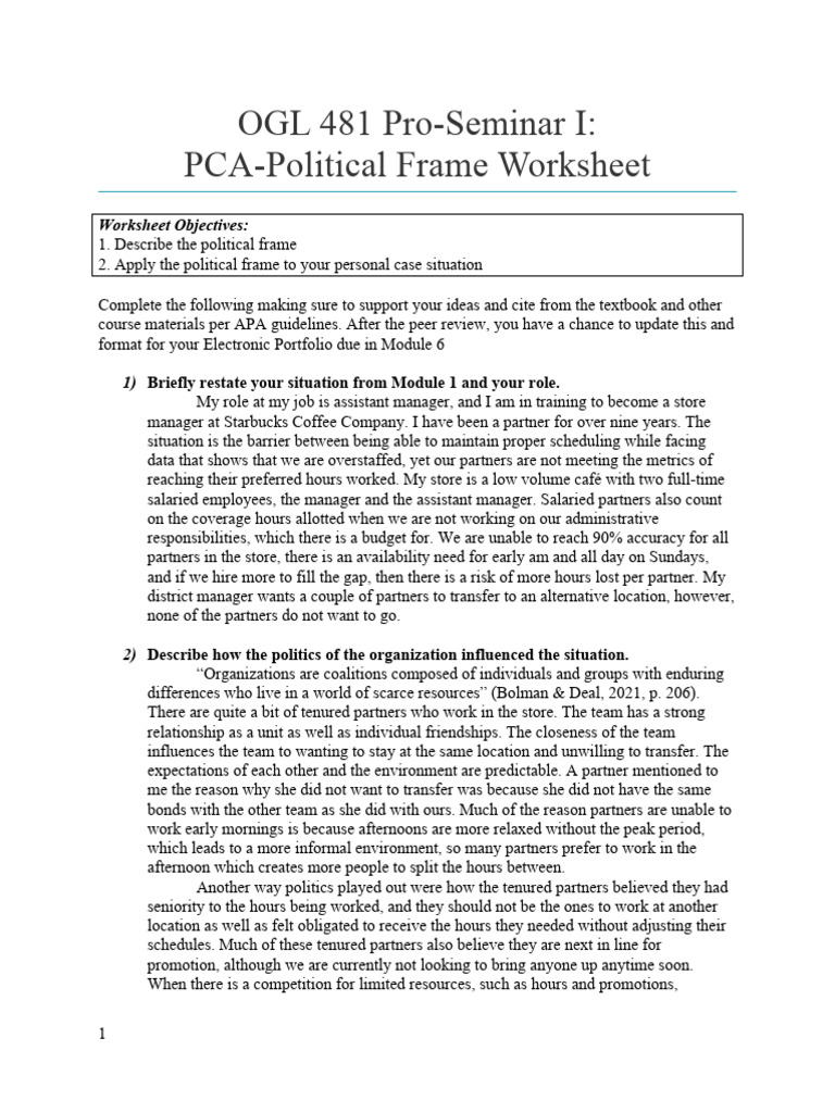 4 Political Frame Worksheet | PDF | Negotiation | Human Communication