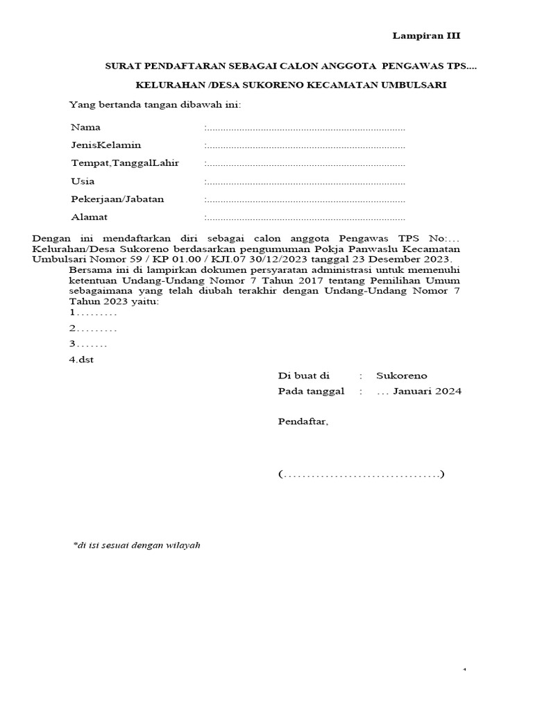 Lampiran Juknis PTPS 30-12-2023 | PDF