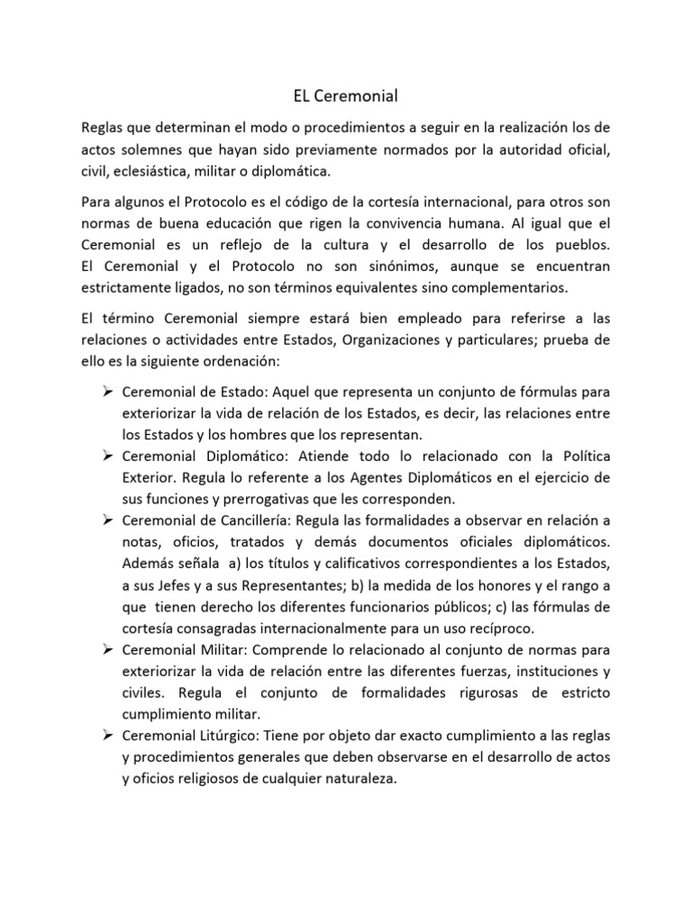 Guía del Ceremonial y Protocolo | PDF | Diplomático