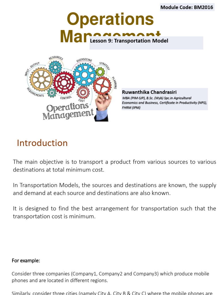 Transportation Model | PDF | Applied Mathematics | Algorithms
