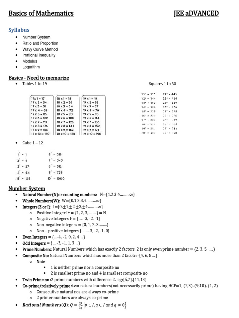 Basics and Logarithm, Mod, WCM | PDF | Prime Number | Numbers