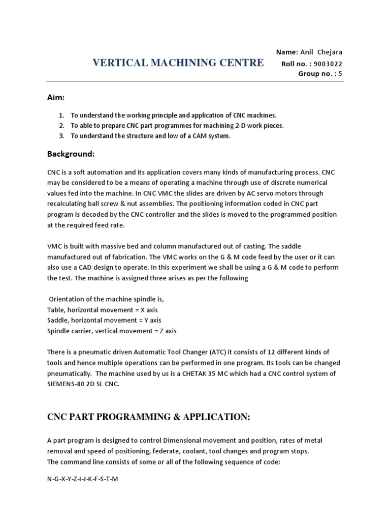 CNC VMC Programming & Application Guide | PDF | Numerical Control | Metalworking