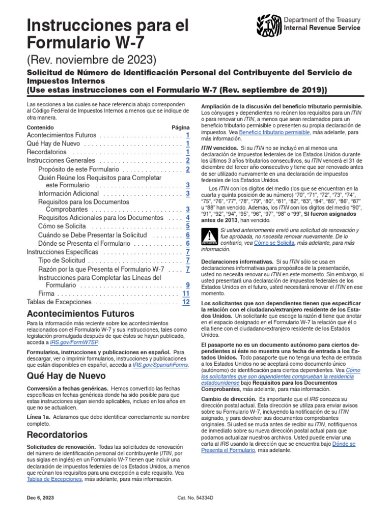IRS Form Iw7sp Spanish | Descargar gratis PDF | Certificado de ...
