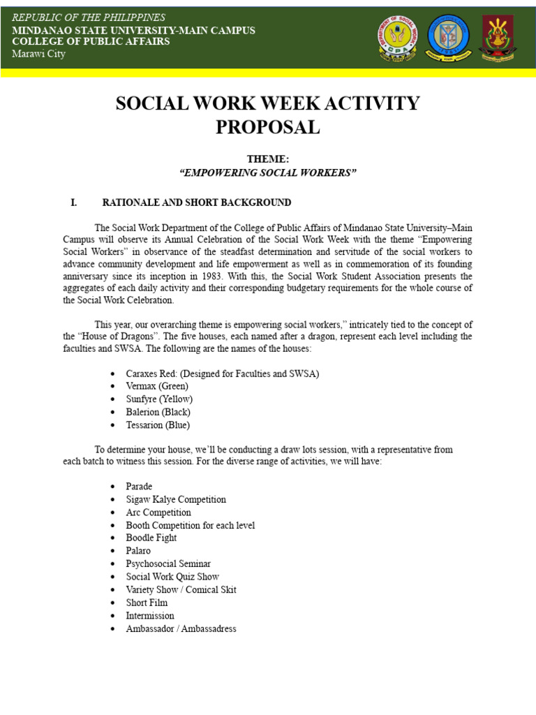 Social Work Week Activity | PDF