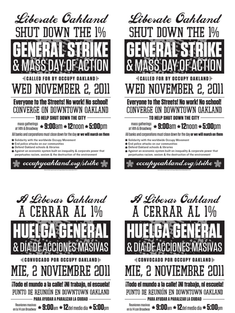 General Strike Flyer Bilingual | PDF | Occupy Movement | Political Events