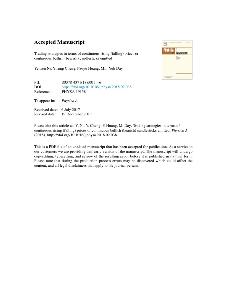 Trading Strategies in Terms of Continuous Rising (Falling) Prices or ...