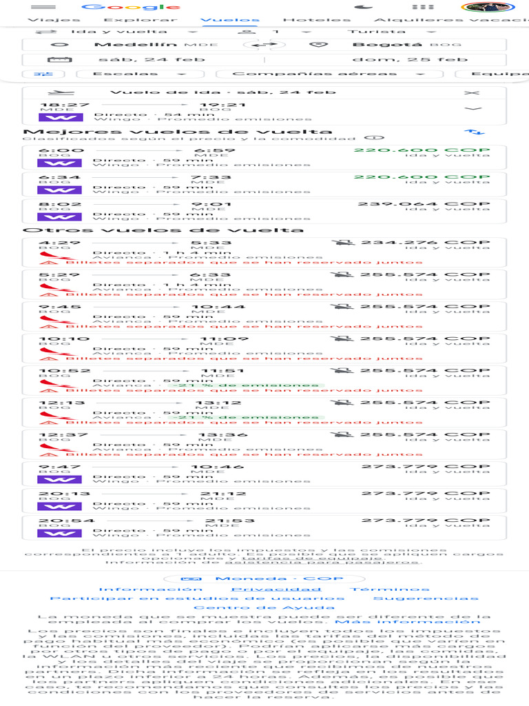 De Bogotá A Medellín Google Vuelos | PDF | aerolíneas | Aviación