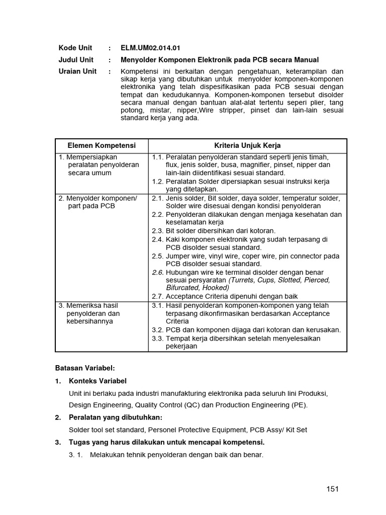 Modul Unit Kompetensi Soldering | PDF