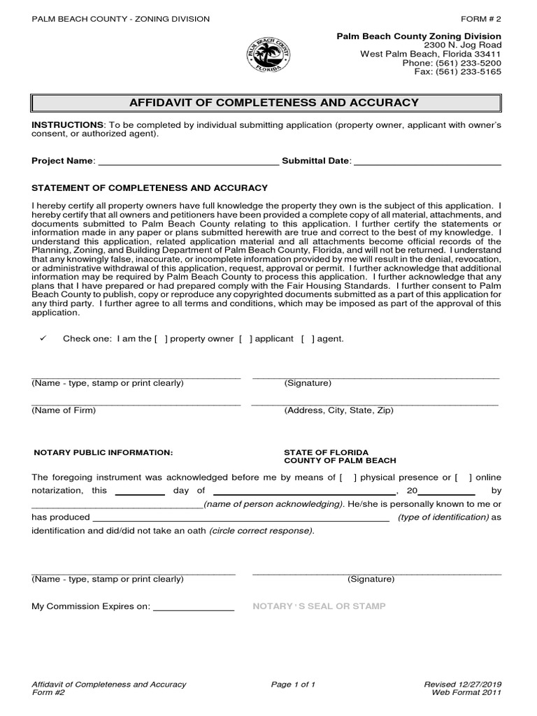 Form-02 Affidavit of Completeness and Accuracy | PDF | Affidavit ...