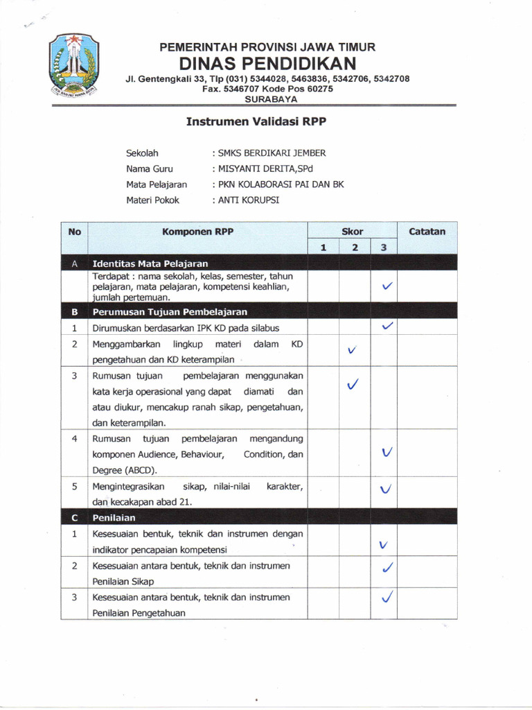 Validasi RPP Rita | PDF