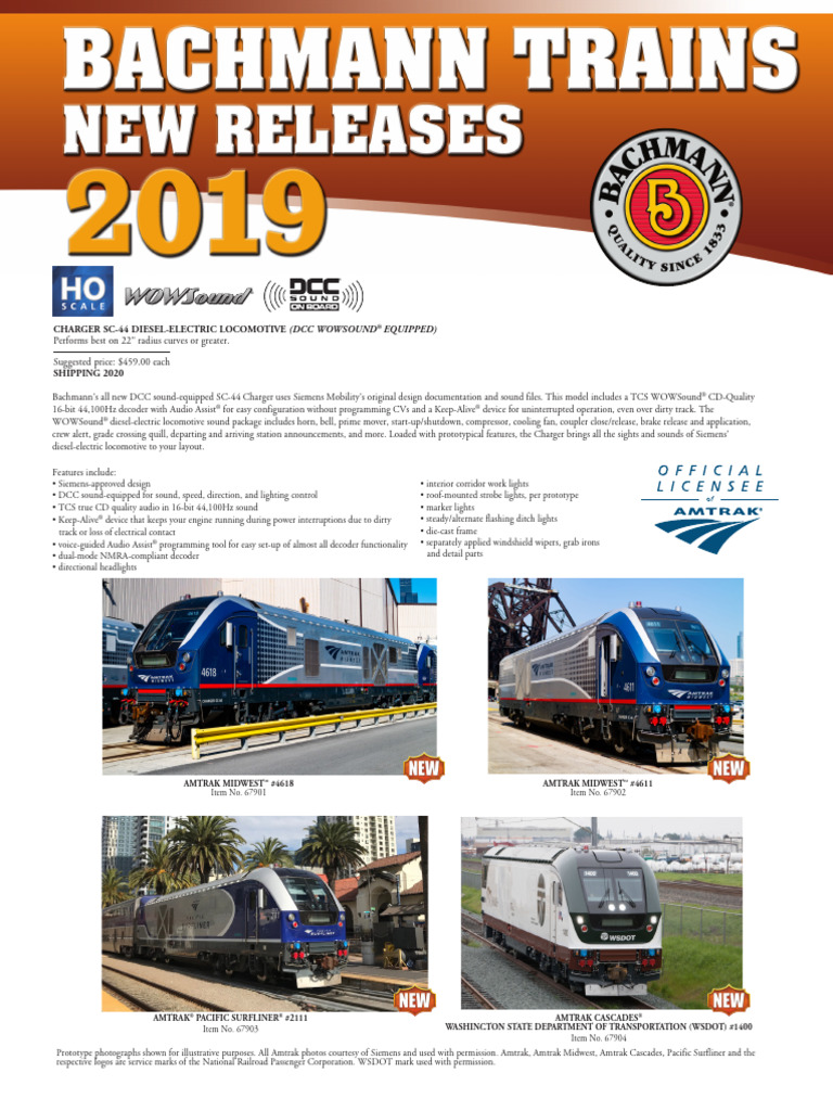 Bachmann 2019 - New Releases | PDF | Steam Locomotive | Train