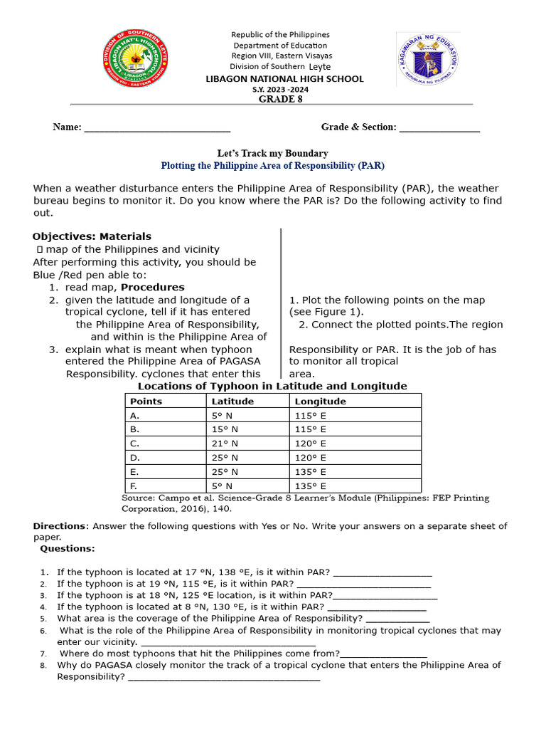 Activity Sheets Typhoon 231212001821 A135c9f9 | PDF | Typhoon ...